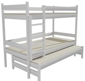 Patrová postel s výsuvnou přistýlkou PPV 013 80 x 200 cm - bílá