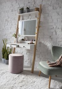 Ragaba Toaletní stolek se zrcadlem Hilding, 49x79x183 cm, šedozelená/přírodní