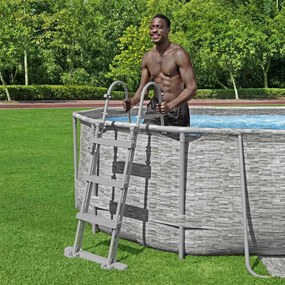 Bestway 4Stupňové Bazénové Schůdky Flowclear 107 Cm Hnědý Dub