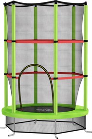HOMCOM Dětská trampolína Ø140x190 cm pro děti 3-6 let se bezpečnostní sítí, 45 kg nosnost, interiérová zelená | Aosom