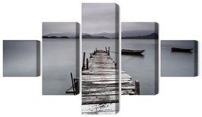 Vícedílný obraz Mlžné Jezero Nedostatek Nedostatek Plátno Canvas 200x120