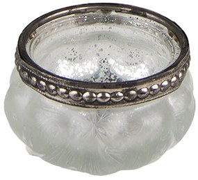 Antik skleněný svícen na čajovou svíčku - Ø 5*3 cm