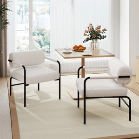 Costway Křeslo Modern Lounge Chair Polstrované křeslo s akcentem a područkami