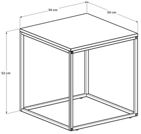 Konferenční stolek 52x50 cm černá