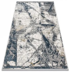 Dywany Luszczow Kusový koberec TULS střapce 51326 Geometrický, mozaika slonová kost / modrý Rozměr koberce: 80 x 150 cm