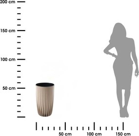 PLASTOVÝ KVĚTINÁČ STRIPPED ECO 51X30 CM BÉŽOVÁ