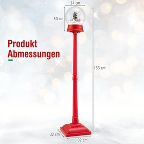 Costway 153 cm hudební vánoční pouliční lampa sněhová koule lucerna na stojanu