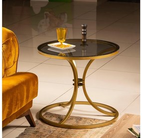 Asir Odkládací stolek CORLEAONE 57,8x60 cm zlatá/černá AS1607