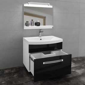 Koupelnový nábytek Belini Premium Full Version černý lesk + umyvadlo + zrcadlo + LED osvětlení Glamour 6