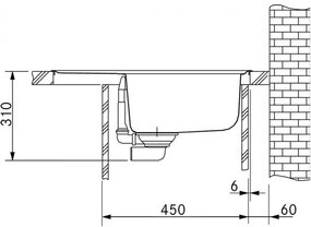 Franke Basis BFG 611-62 Granitový dřez s odkapem oboustranné provedení, 62x50cm, pískový melír, 114.0285.108