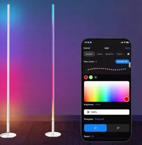 Stojací Led lampa Inteligentní s Rgb efekty stříbrná Fortand