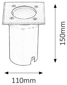 Rabalux Tacoma zápustné zahradní svítidlo 1xGU10 | max. 50W | IP65