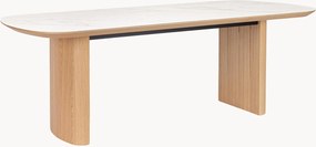Oválný dřevěný jídelní stůl's mramorovou deskou Gavriel