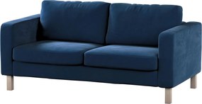 Potah na pohovku IKEA Karlstad 2-místná, nerozkládací, krátký barva tmavě modrá látka lesklé, sametová