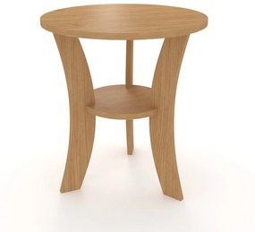 Květinový stolek ø 51 cm kruh oblé nohy Dub RJK světlý