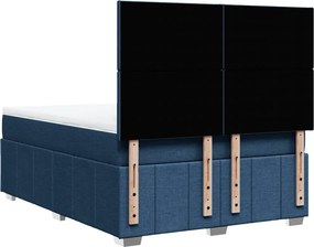 Box spring postel s matrací modrá 140x200 cm textil 3291690