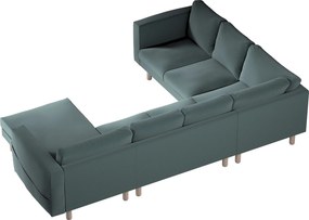 Potah na pohovku IKEA Norsborg rohová, 5-místná se šezlongem barva zelená látka sametová