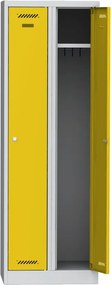 KOVOS Šatní skříň kovová dvouoddílová BAS 32 0022, Barva dveří: světle šedá, Varianty zámku: standardní cylindrický (2 klíče)