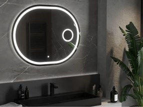 Mexen Umba osvětlené koupelnové zrcadlo s kosmetickým zrcátkem 100 x 80 cm, LED 6000K, protizamlžování