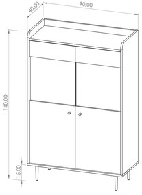 VASINA | vitrína WIT90 | VS-10 | 90 cm | dub brandy castello