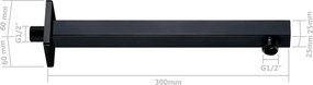 Podpůrné rameno do sprchy hranol nerezová ocel 201 černé 30 cm 147731