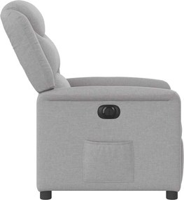 Elektrické polohovací křeslo obláčkově šedé textil 3303183