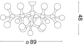 Ideal Lux - LED Přisazený lustr NODINO 15xG9/15W/230V bílá