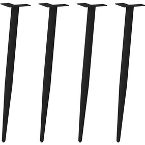 Nohy konzolového stolku kuželového tvaru 4 ks černé 72-73 cm ocelové