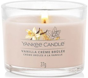 Yankee Candle –  votivní svíčka ve skle Vanilla Creme Brulee (Vanilkový krém), 37 g