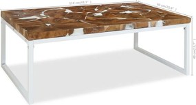 vidaXL Konferenční stolek teak a pryskyřice 110 x 60 x 40 cm [244553] Barva: Černá