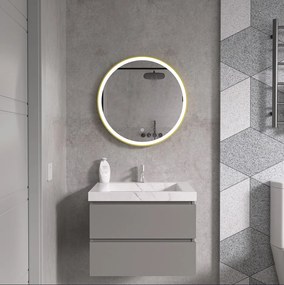 Erga Olivia, kulaté LED zrcadlo 60cm, zlatý kovový rám, 1380 lm, 6500K, ERG-V01-202-6060-GD