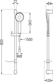 Mexen sprchový set DF40, grafit, 785404582-66