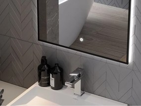 Mexen Erma koupelnové zrcadlo s podsvícením 50 x 70 cm, LED 6000K, proti zamlžování, černý rám - 9814-050-070-611-70