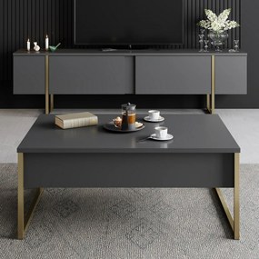 Konferenční stolek Luxe Anthracite and Gold