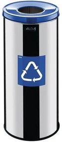 Alda  Kovový odpadkový koš Prestige EKO na tříděný odpad, objem 45 l, modrý