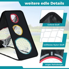 Costway Oboustranná golfová třískací síť s 5 terčovými otvory a trojúhelníkovou