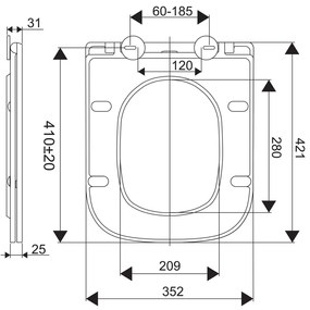 Mereo wc závěsné kapotované Rimless 490 x 340 x 350vč. sedátka keramika bílá VSD83T1