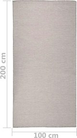Venkovní hladce tkaný koberec 100x200 cm světle šedý 340780