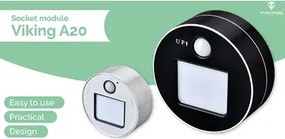 Viking zásuvkový modul A20 černá / LED světlo s pohybovým senzorem / 3