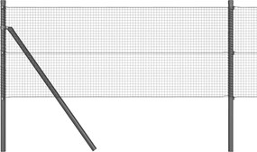 Zemní upevnění svařované drátěné ploty 100 x 0,8 m Šedá 3351905