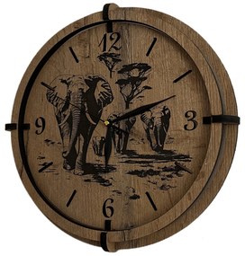 Li-Go "Sloni" Dřevěné hodiny 32 cm provedení povrchu: dub světlý