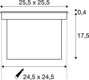 LA 229381 Podlahové vestavěné svítidlo DASAR LED SQUAREI, nerezová ocel 316, asymetrické, 34 W, 4000K, IP67 - BIG WHITE (SLV)