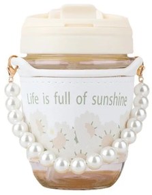 Flamenco Mystique Hedvábný perlový skleněný hrníček s madlem Sunshine 350 ML SZK81