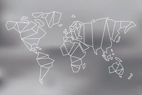 Tapeta stylizovaná mapa světa v černobílém