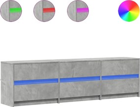 TV skříňka s LED betonově šedá 180x34x50 cm kompozitní dřevo 3307929
