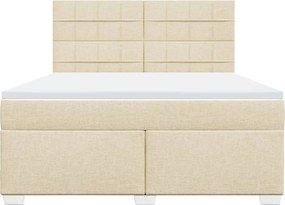 Box spring postel s matrací krémová 180x200 cm textil 3290572