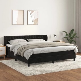 vidaXL Box spring postel s matrací černá 160x200 cm samet