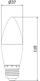 Mexen Nova, LED žárovka E27, C37, 10W, Neutrální - 4000K, 1055 lm - L102-E27-1040-01