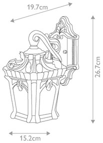 Elstead KL-TOURNAI2-S - Venkovní nástěnné svítidlo TOURNAI 1xE27/100W/230V IP44