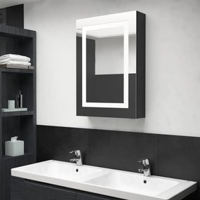 LED koupelnová skříňka se zrcadlem zářivě černá 50 x 13 x 70 cm 326489